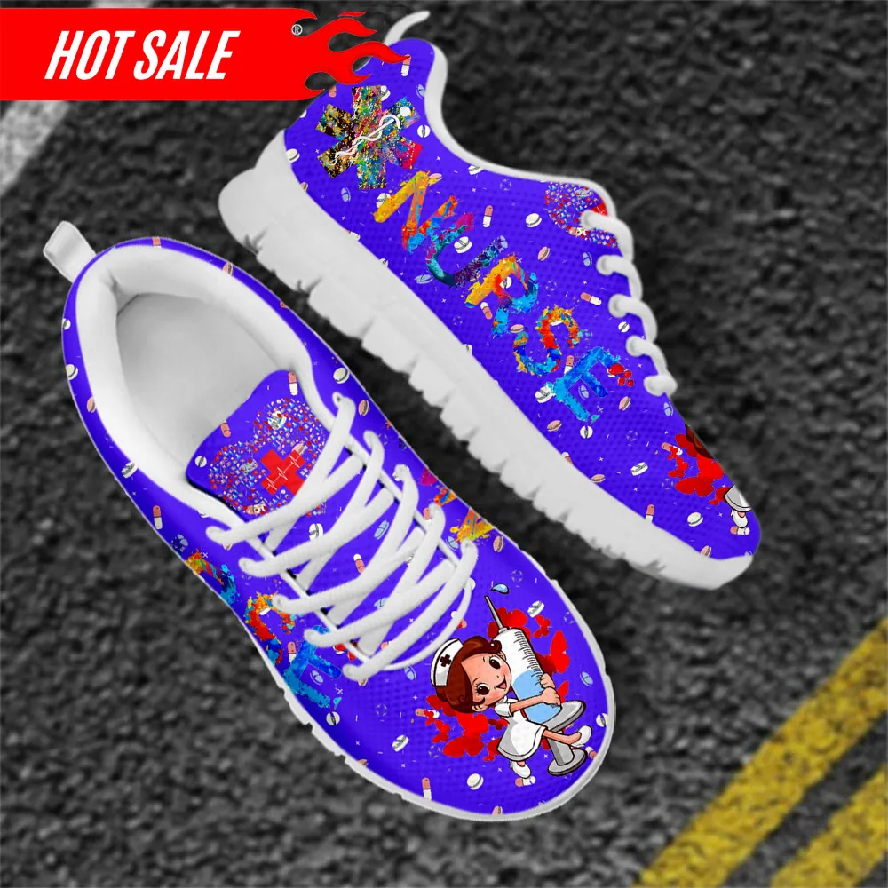 Spring Premium Nurse Shoes Flats Sneakers for Women's Cartoon Physio ...