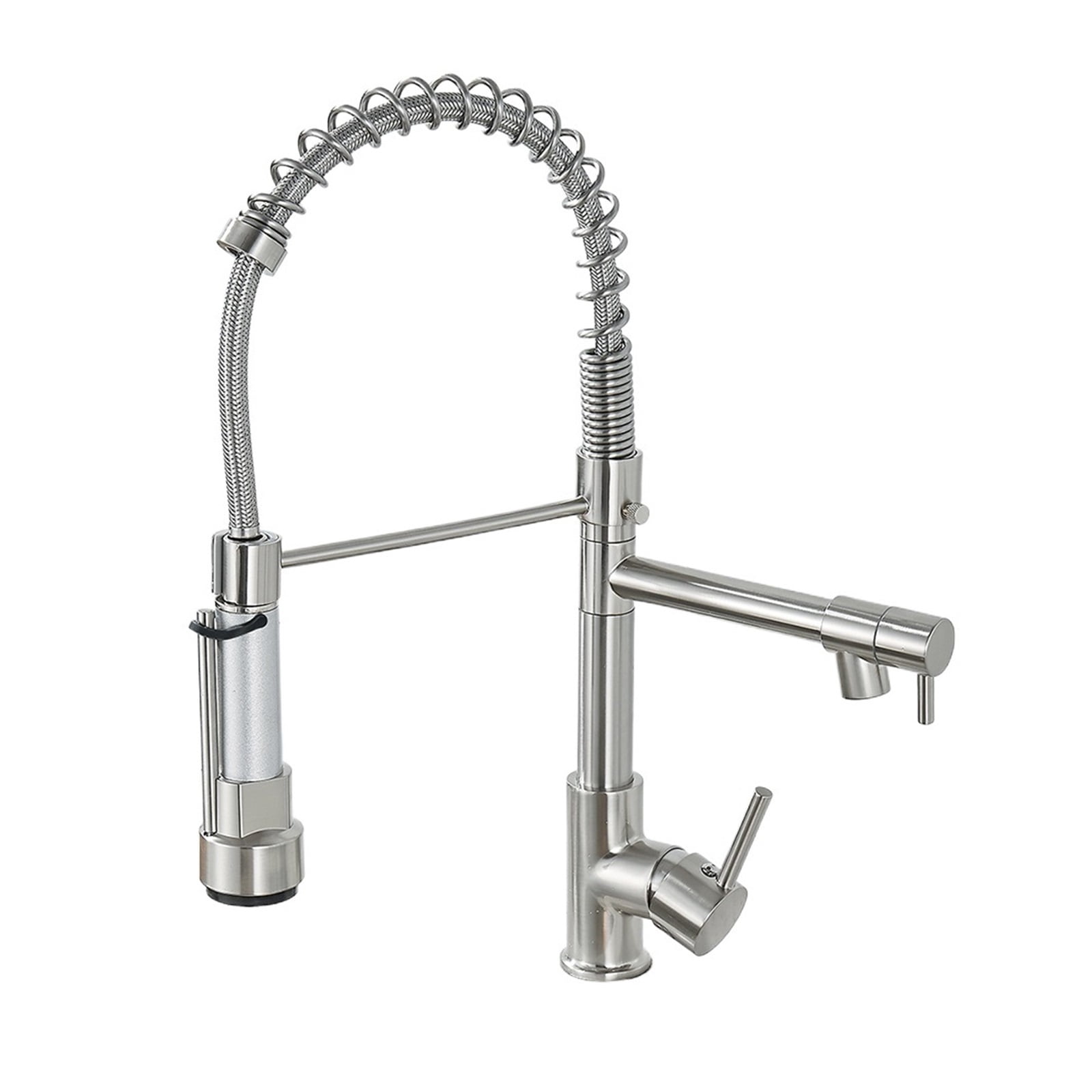 Spring Pull Down Kitchen Sink Faucet, 360 Degree Rotation Stream ...