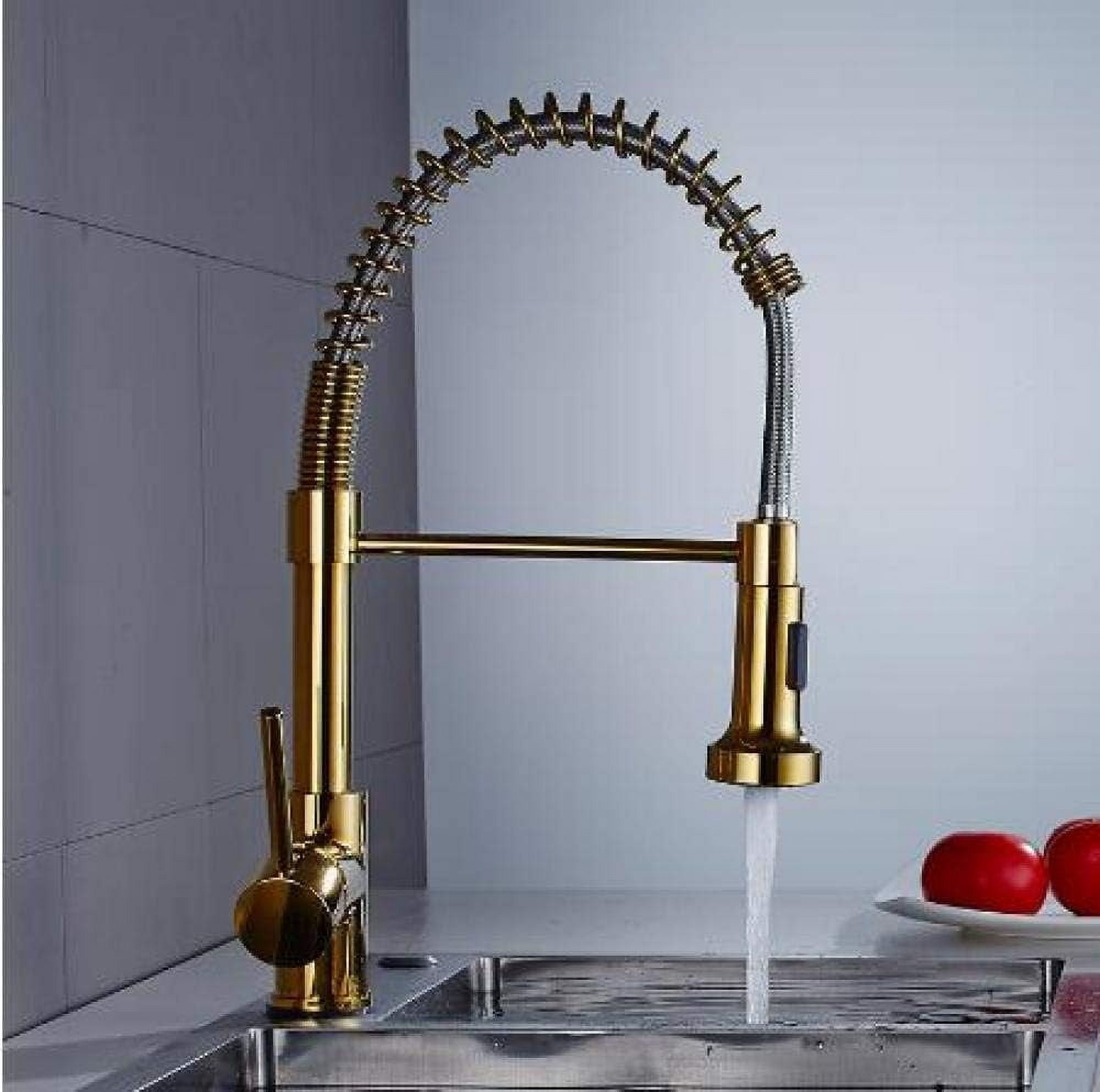 Spring Pull Out Kitchen Faucet Brass Black and Nickel Pull Down Kitchen Sink Faucet Luxury Hot ...