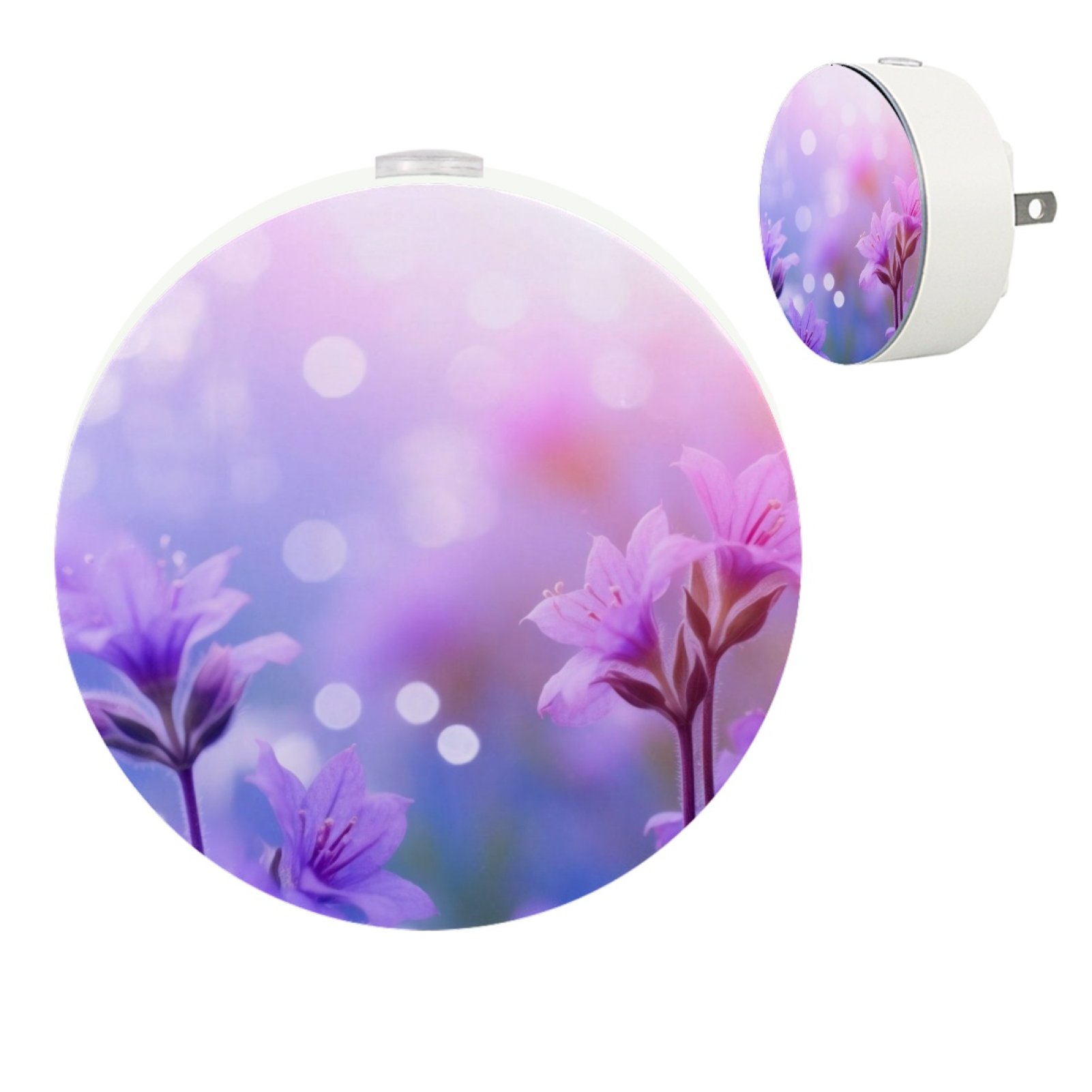 Spring Purple Floral Automatic night lights plug into wall Dusk to Dawn ...
