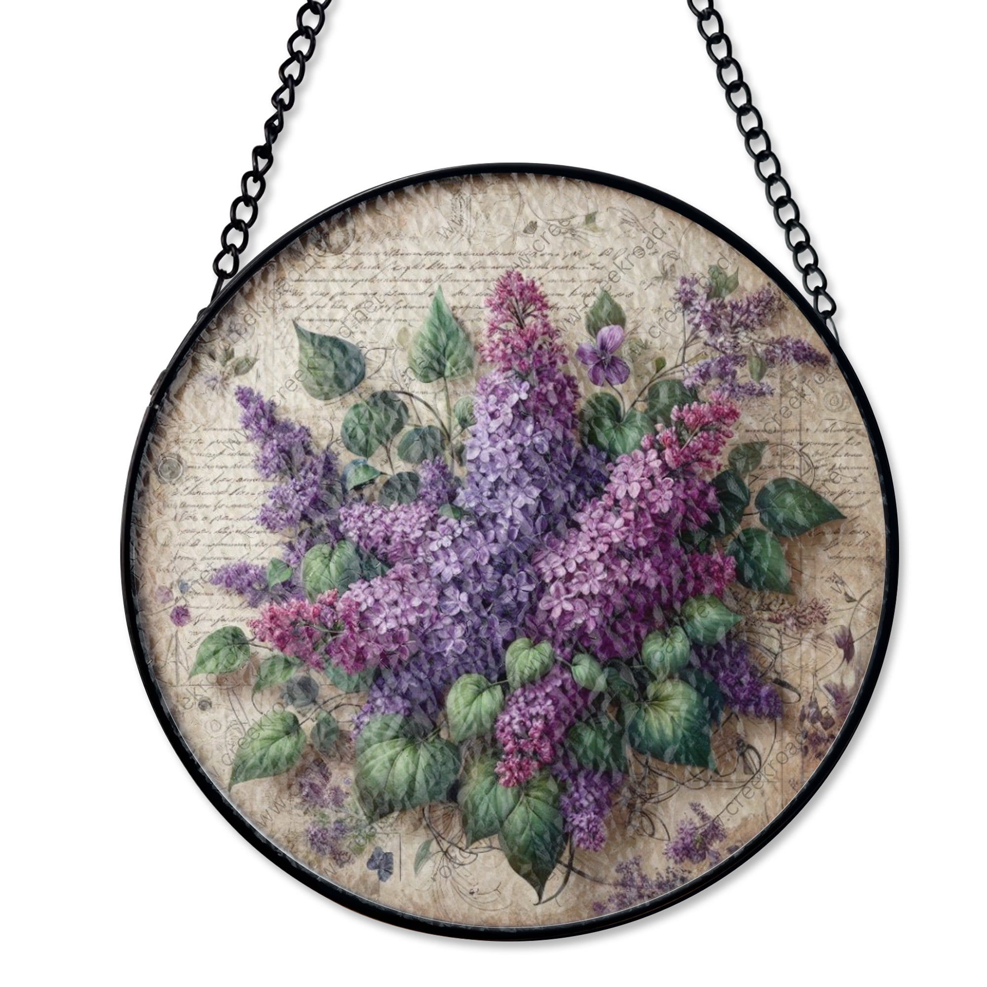 Spring Purple Lilacs Floral Suncatcher Stained Glass Style UV Printed ...
