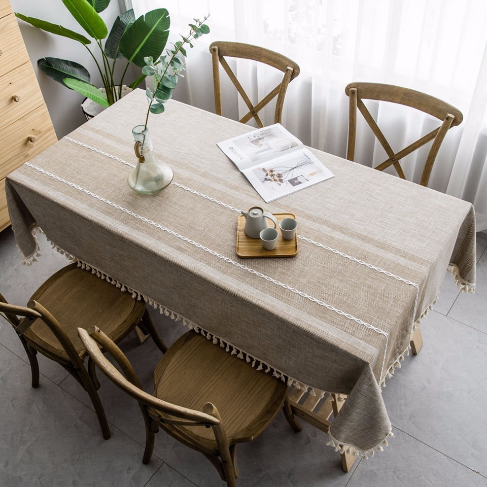 Spring Rectangle Table Cloth for Outdoor Party Linen Cotton Tablecloth ...