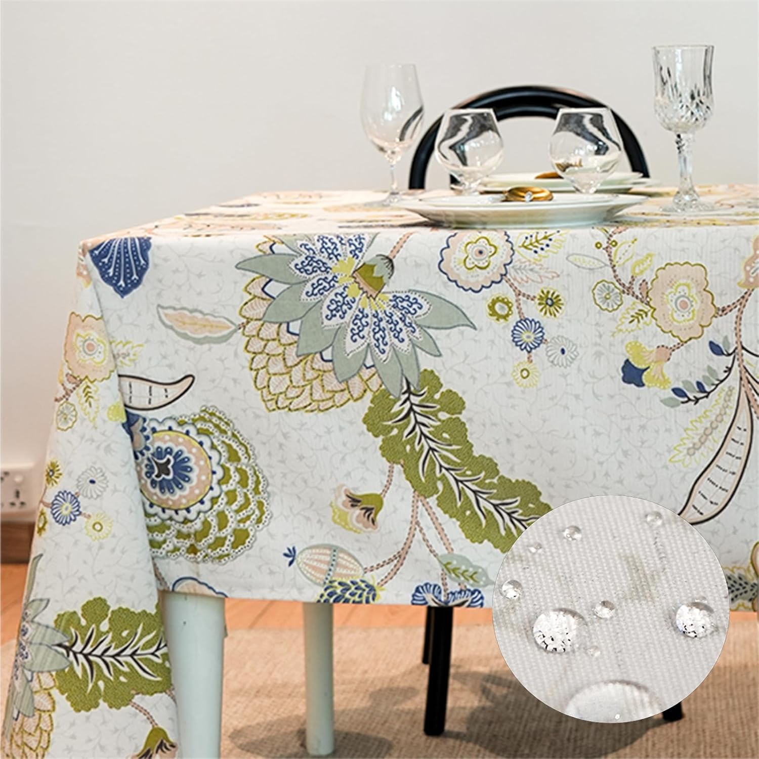 Spring Rectangular Tablecloth 120 x 60 Inch, Print Floral Waterproof ...