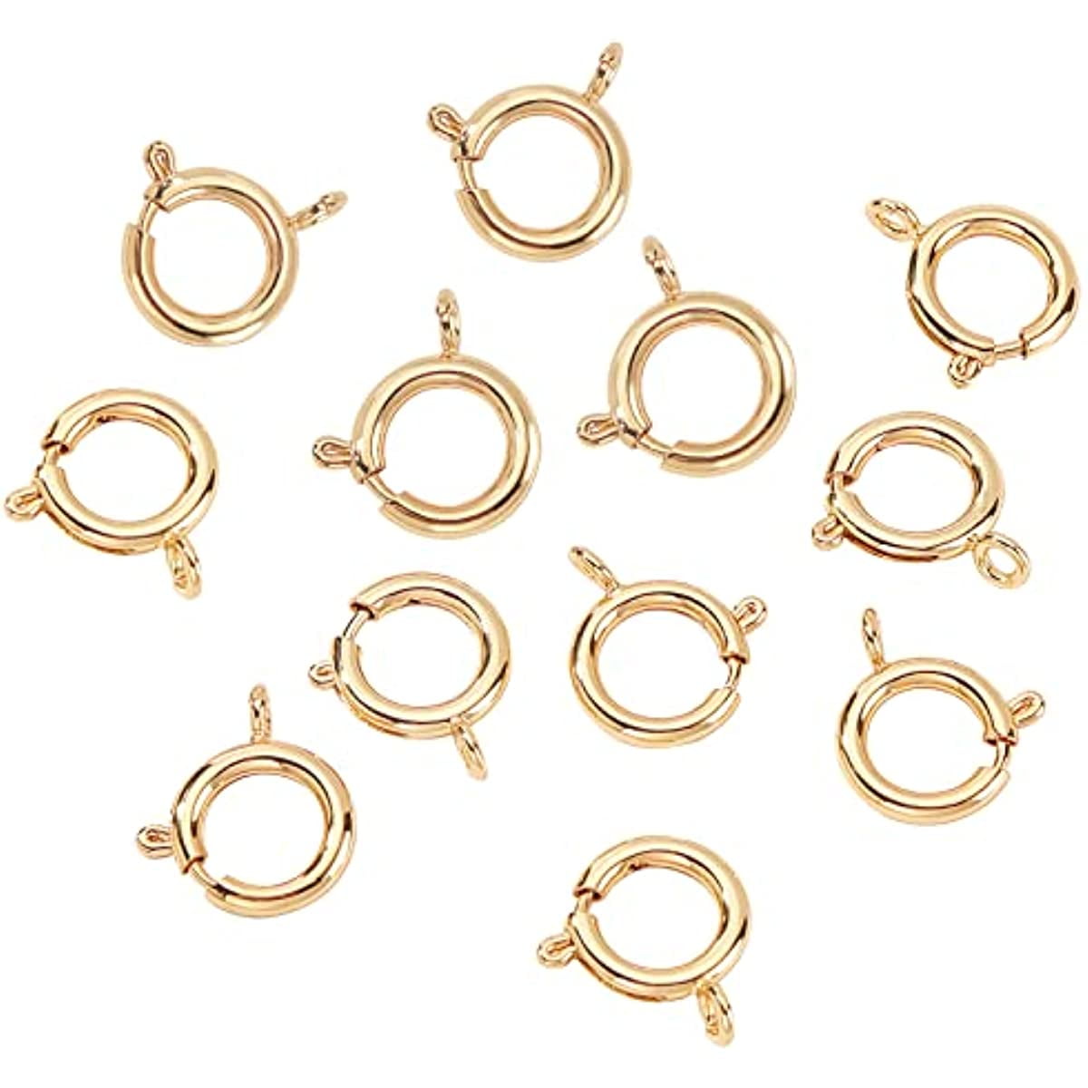 Spring Ring Clasps 18K Gold Filled Round Clasps 12pcs Long-Lasting ...