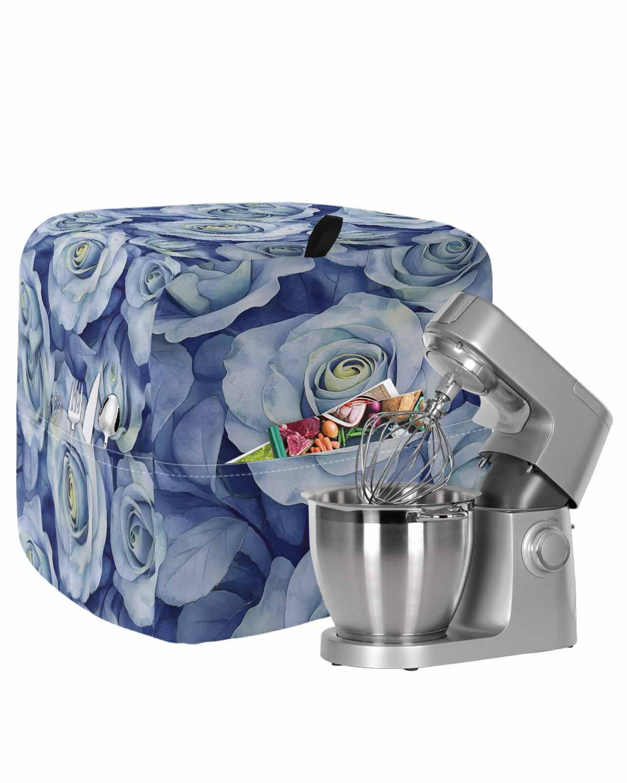 Spring Rose Flower Stand Mixer Dust Cover with Storage Pocket & Handles ...