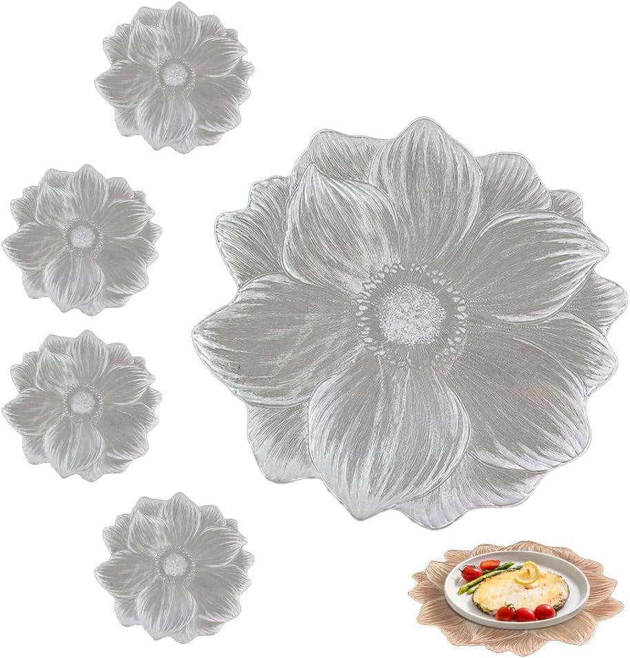 Spring Round Placemats, 2025 New Creative Flower PVC Placemat 15 Inch ...