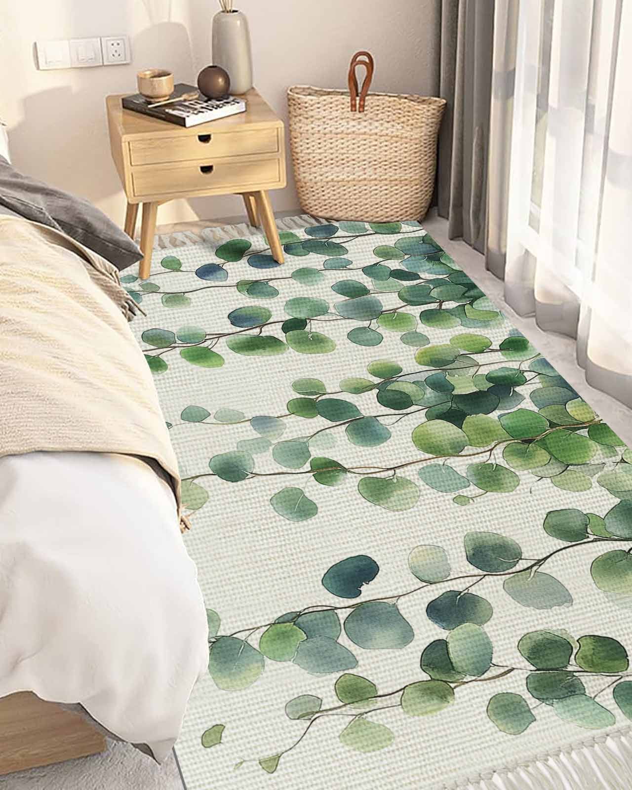 Spring Runner Rug for Hallway 4x6ft, Leaves Washable Runner Rugs with ...