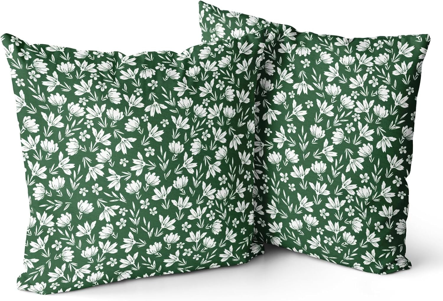 Spring Sage Green Pillow Covers 20x20 Set of 2 Floral Rustic Old Style ...
