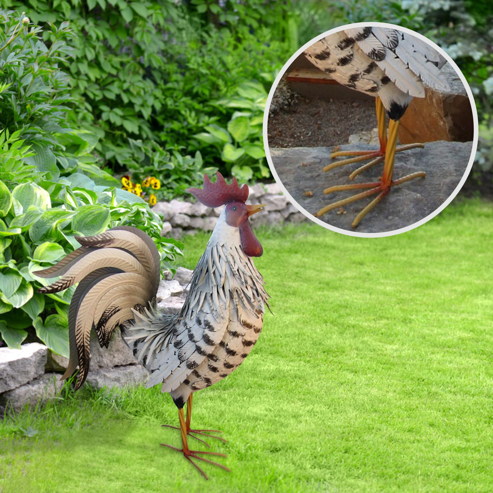Memorial Day Clearance Metal Rooster Statues, Outdoor Garden Statues ...