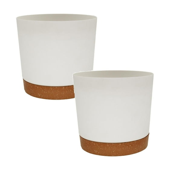 Balcony Flower Pot Thickened Large Plastic Planter with Drainage Saucer ...