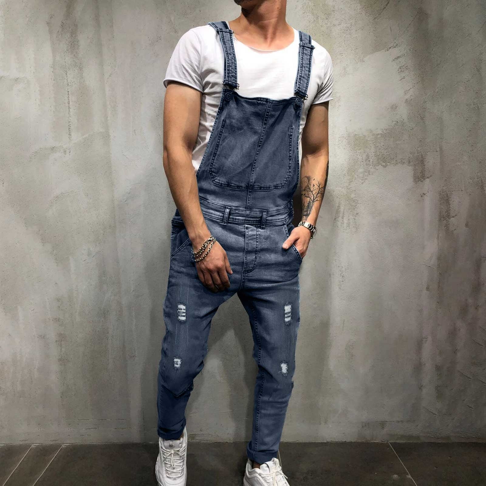 Spring Saving GaThRRgYP Mens Overalls,Men Casual Fashion Soid Pocket ...