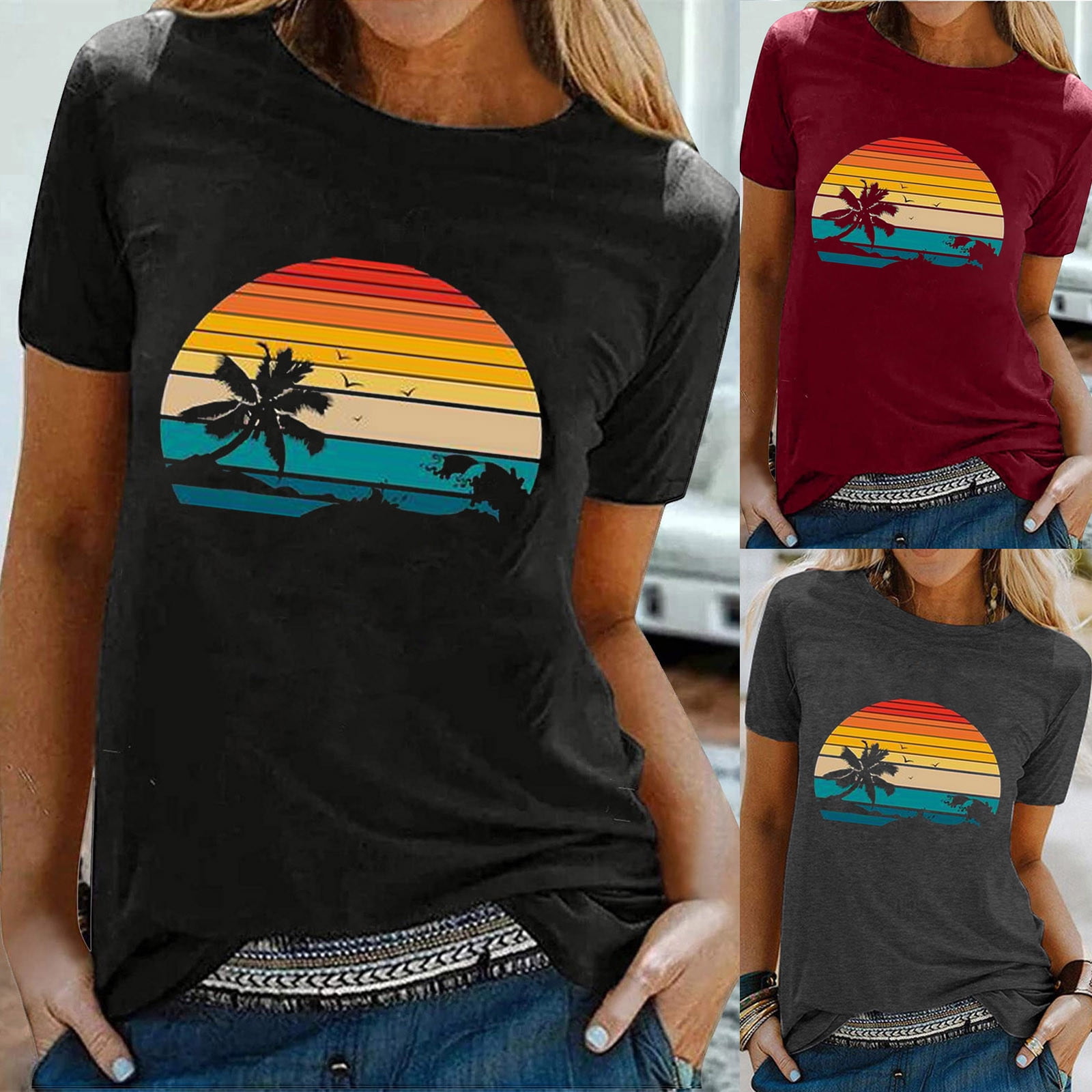Summer Savings!Graphic Tees Women Plus Size Clearance,Women Summer ...