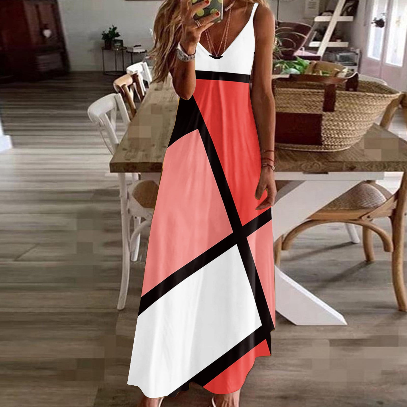 Summer Savings!Summer Dresses for Women 2024 Maxi Women Fashion Sling V ...