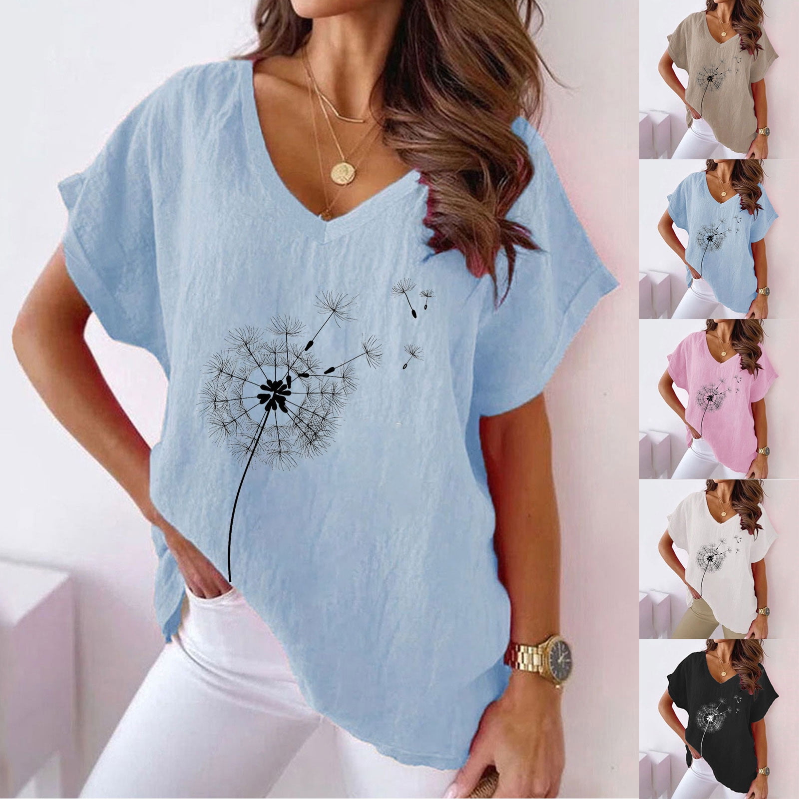 Summer Savings!YANHAIGONG Women Summer Tunic Tops, Cotton Linen Tops ...