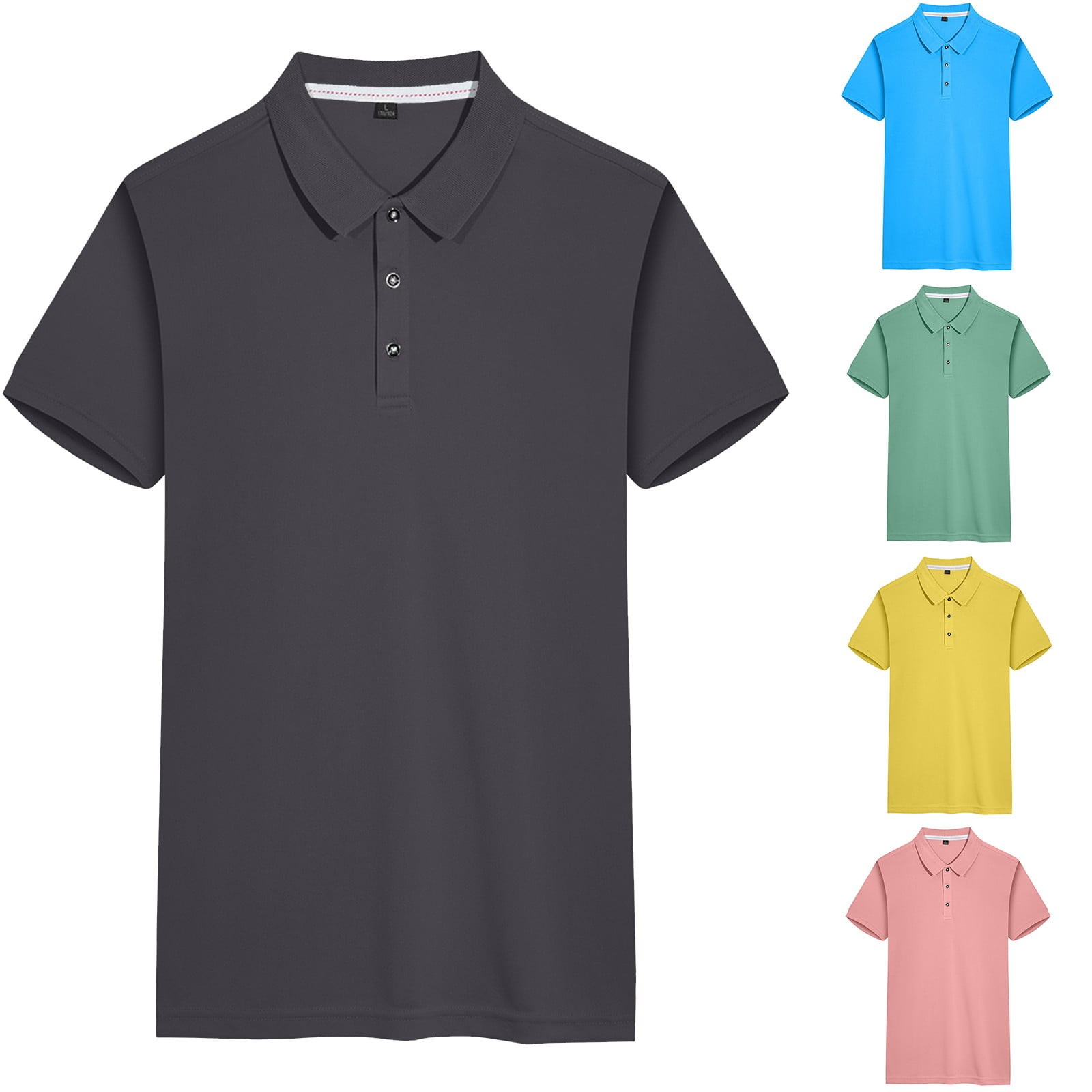 Summer Savings YANHAIGONG Womens Quick Dry Shirts Short Sleeve Basic Solid Athletic Women s Sports Tops Casual Tennis Tops for Women Turndown Collar