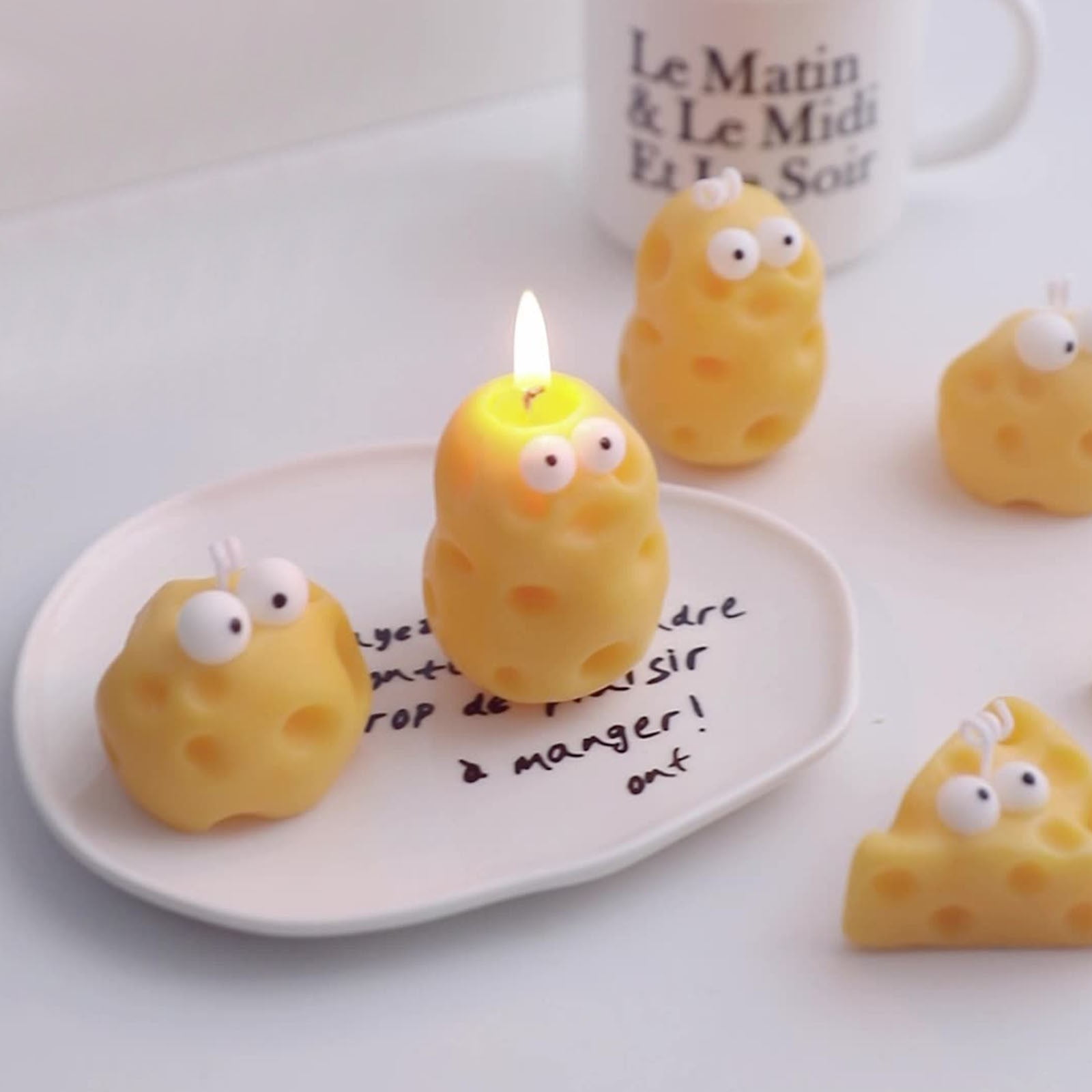 Spring Aromatherapy Candles for Women,Cheese Shaped Scented Candle,100g ...