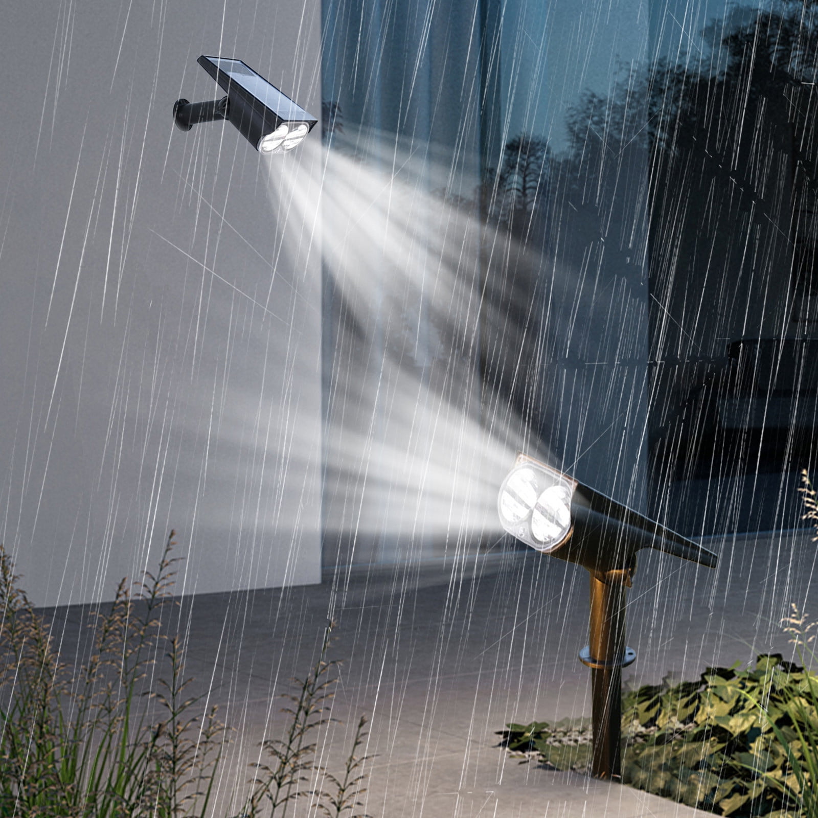 Spring Gmogad Bright Solar Spotlights, Solar Outdoor Lights 2-in-1 ...