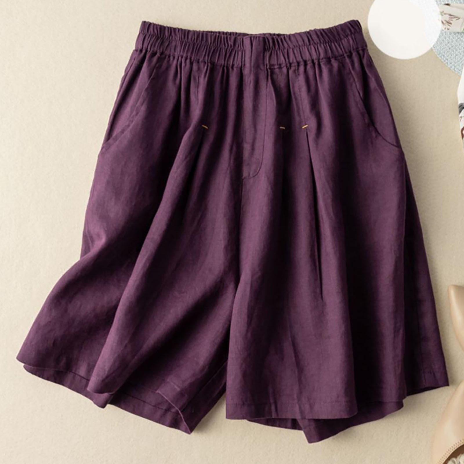 Spring Savings!GaThRRgYP Womens Shorts Plus Size,Women's Solid Color ...