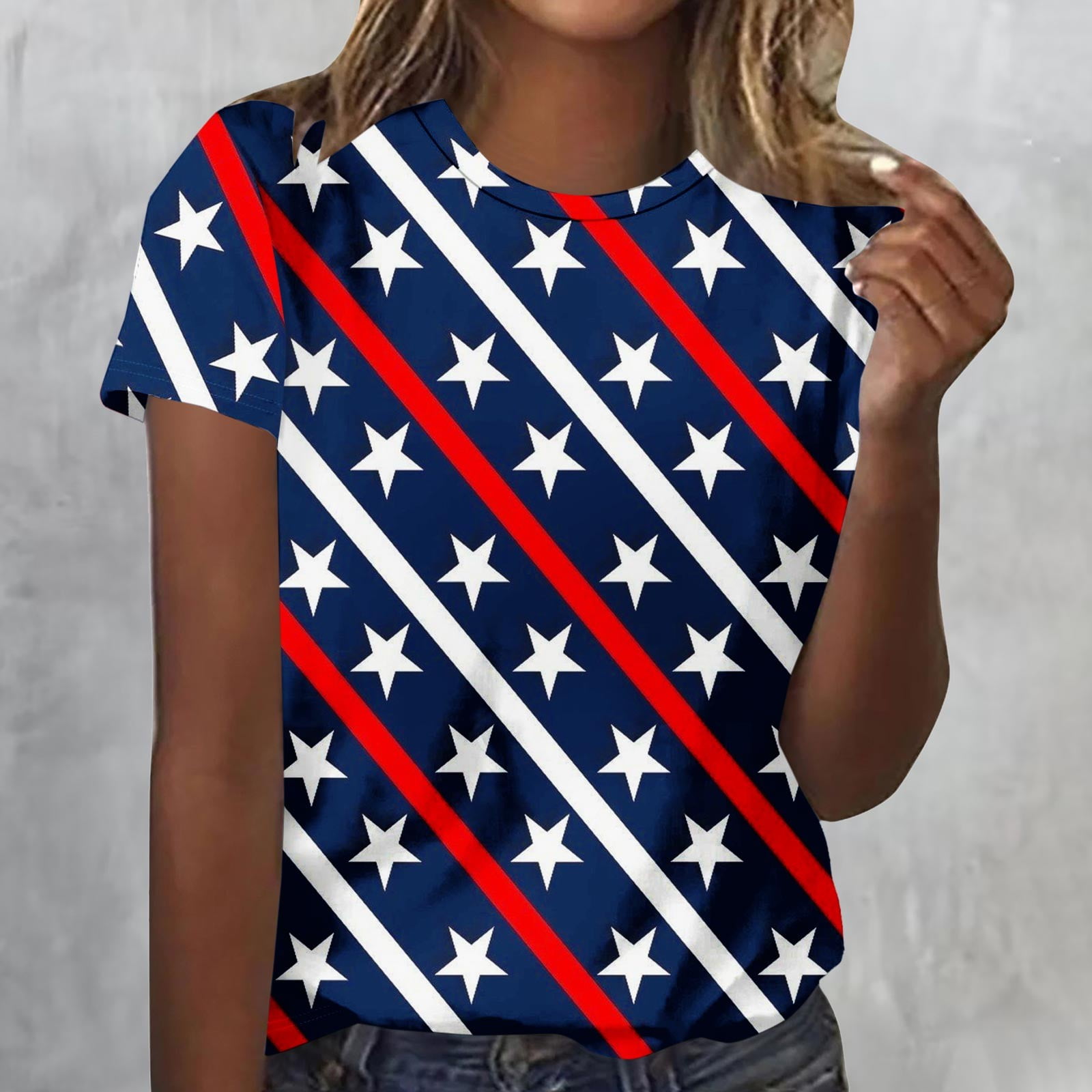 Spring Savings Ganfancp Independence Day Workout Women Tops Short