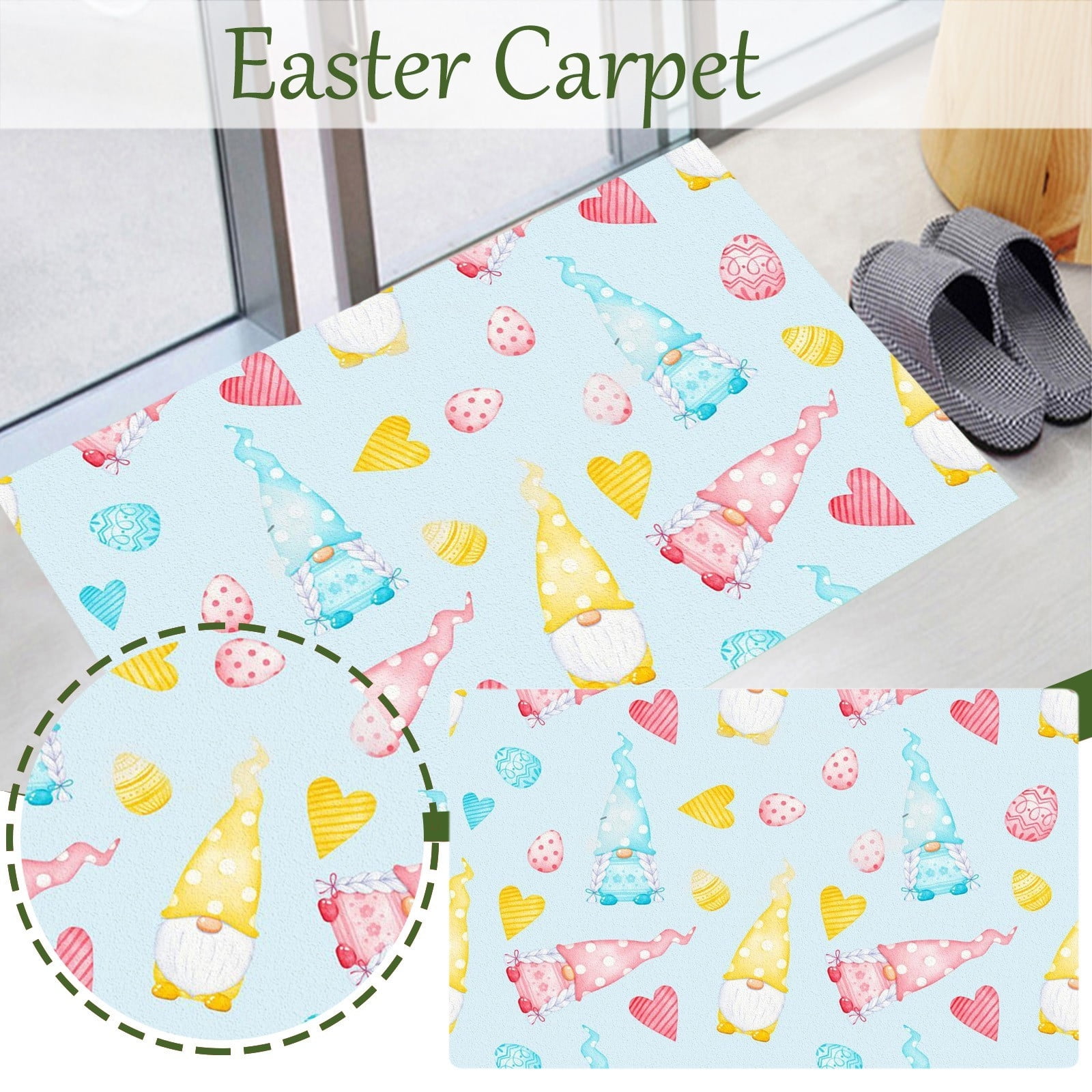 Spring Savings Kbndieu Easter Door Mat 24 X 16 Inch Easter Bunny Eggs ...