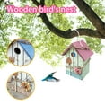 Outdoor Wooden Bird House Nesting Box Hanging Bird Nests Home Garden ...