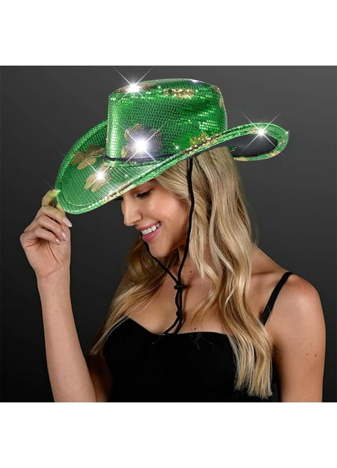Prolriy Green Top Hat Irish for Women Irish 4 St. Day Hat Wide Brim ...