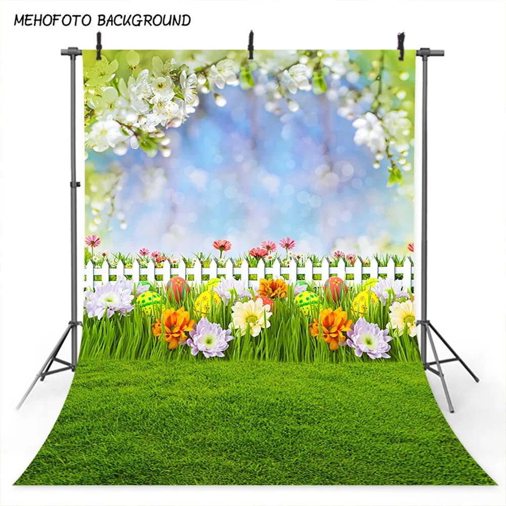 Spring Scenery Backdrop Easter Egg Grassland Fairy Tale Forest Children ...