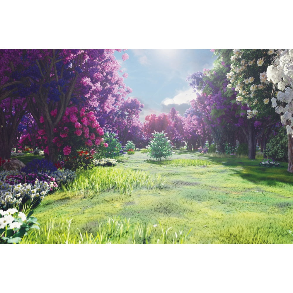 Spring Scenery Backdrop Forest Sunshine Flower Photography Background ...