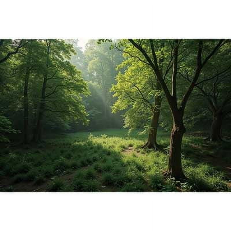 Spring Scery Gre Trees Background Nature Forest Grass Flower Field ...