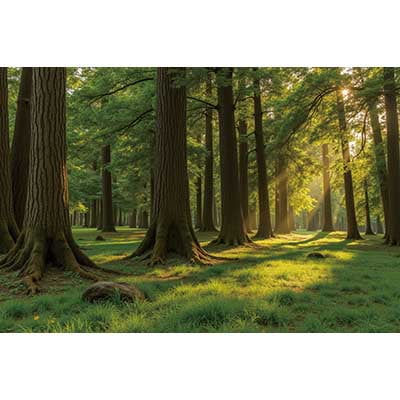 Spring Scery Gre Trees Background Nature Forest Grass Flower Field ...