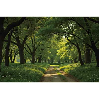 Spring Scery Gre Trees Background Nature Forest Grass Flower Field ...