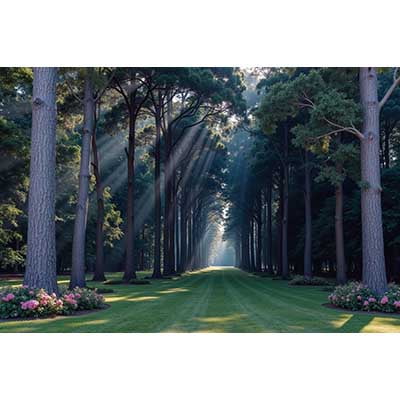 Spring Scery Gre Trees Background Nature Forest Grass Flower Field ...