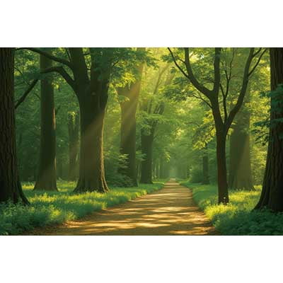 Spring Scery Gre Trees Background Nature Forest Grass Flower Field ...