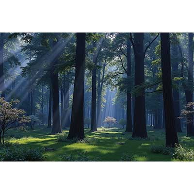 Spring Scery Gre Trees Background Nature Forest Grass Flower Field ...