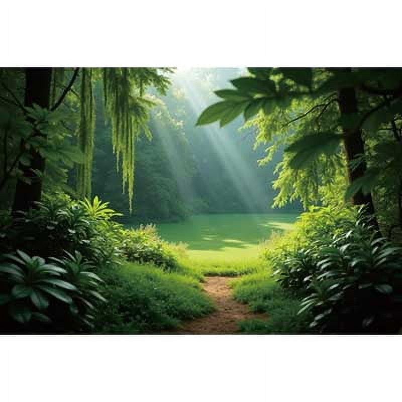 Spring Scery Gre Trees Background Nature Forest Grass Flower Field ...