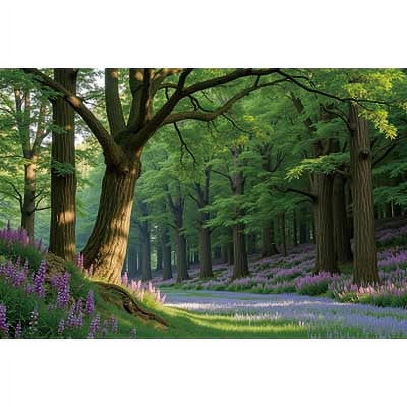 Spring Scery Gre Trees Background Nature Forest Grass Flower Field ...