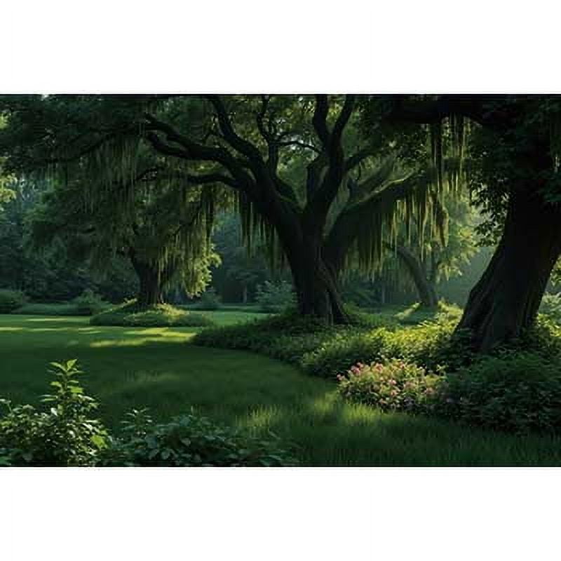 Spring Scery Gre Trees Background Nature Forest Grass Flower Field ...