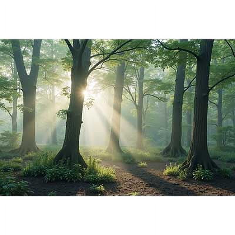 Spring Scery Gre Trees Background Nature Forest Grass Flower Field ...