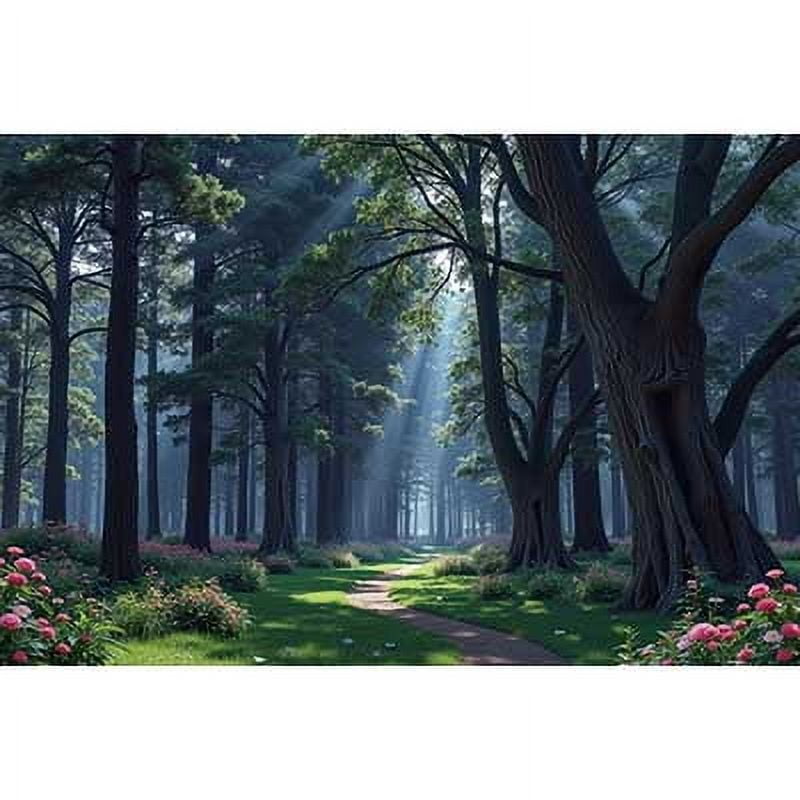 Spring Scery Gre Trees Background Nature Forest Grass Flower Field ...