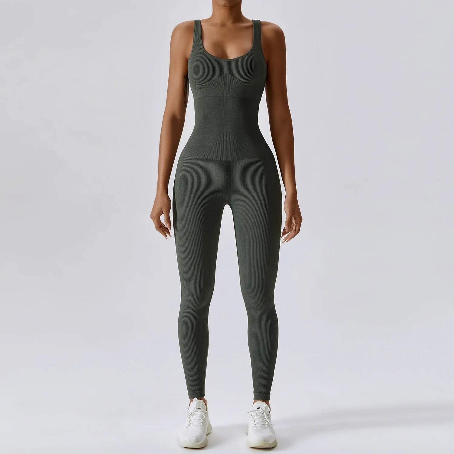 Spring Seamless One-Piece Yoga Suit -Olive Green -S - Walmart.com