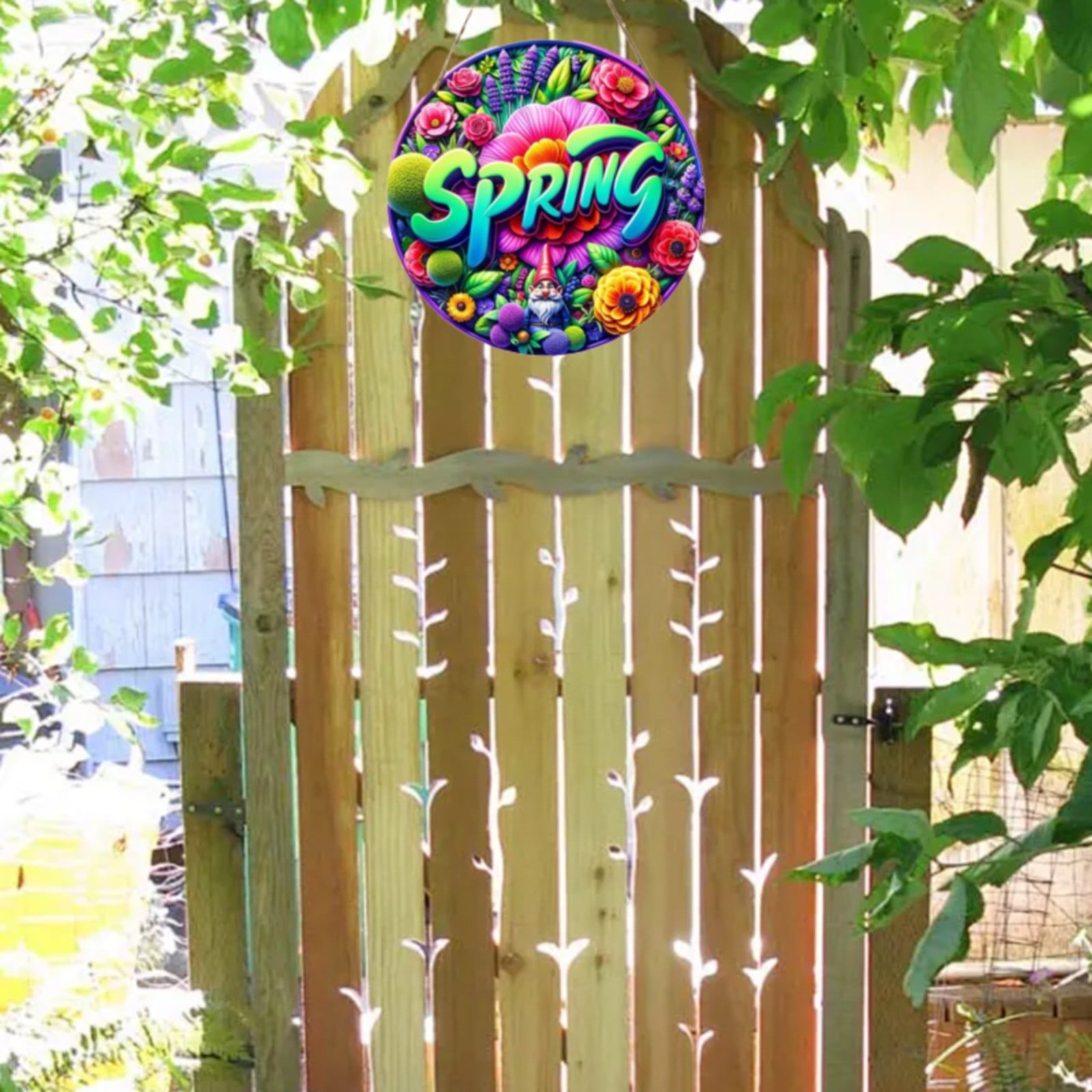 Spring Seasonal Welcome Sign With Floral Embellishments On Wooden ...