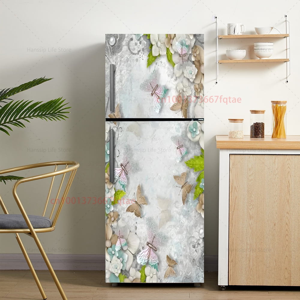 Spring Series Butterfly Design Fridge Door Sticker Kitchen ration ...