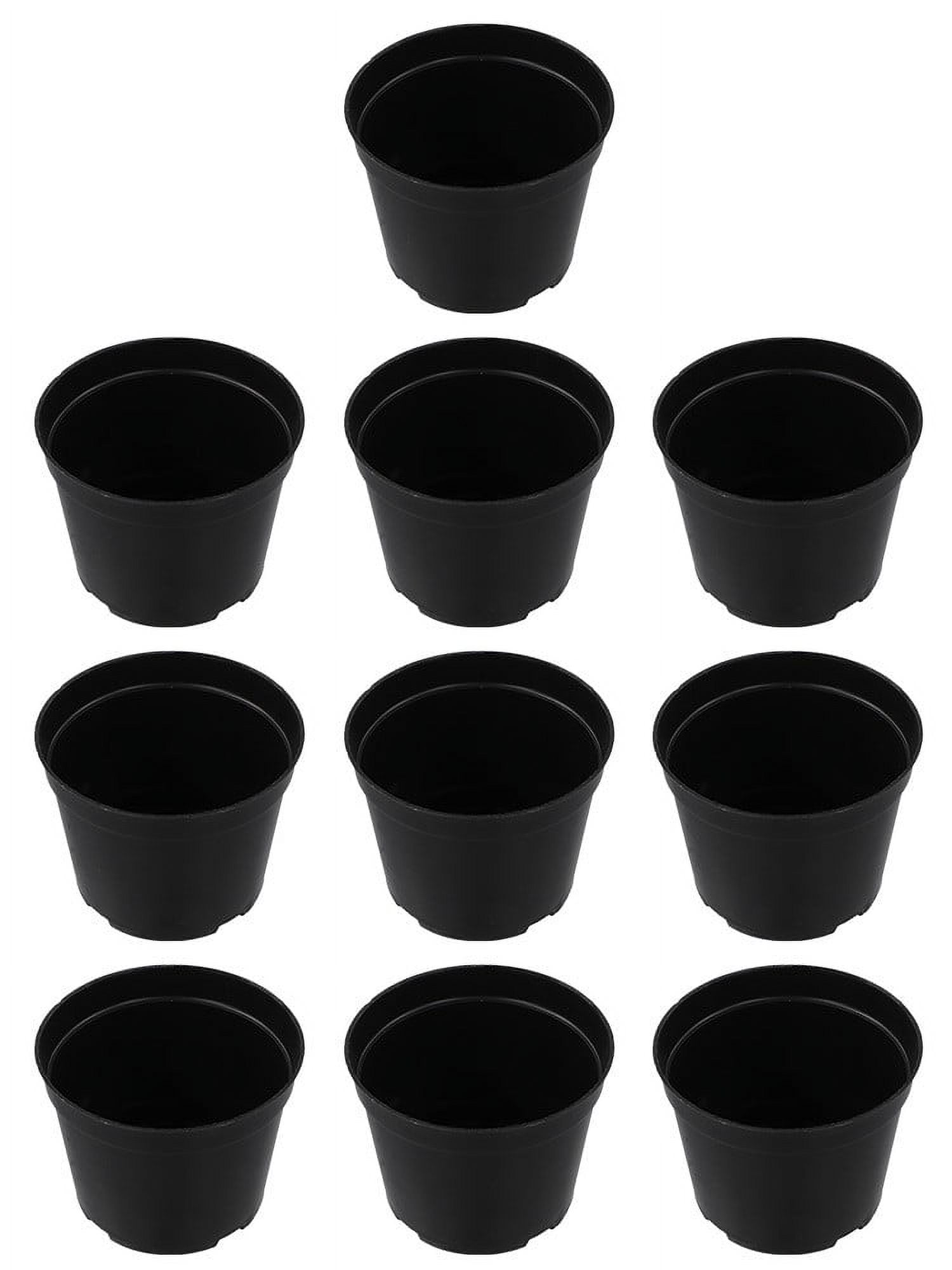 Spring Set of 10 Black Plastic Plant Containers with 8 Sizes B80# B100 ...