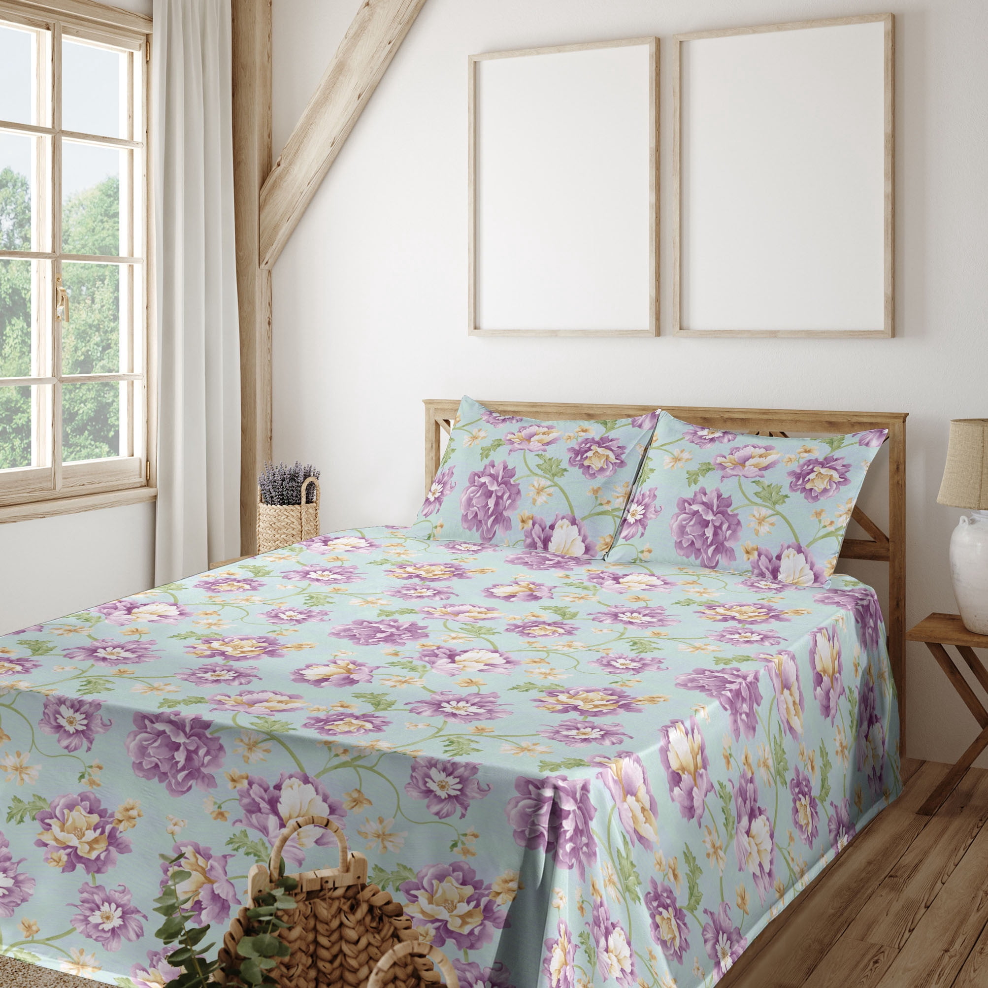 Spring Sheet Set, Continuous Colorful Flowers Floral Concept ...