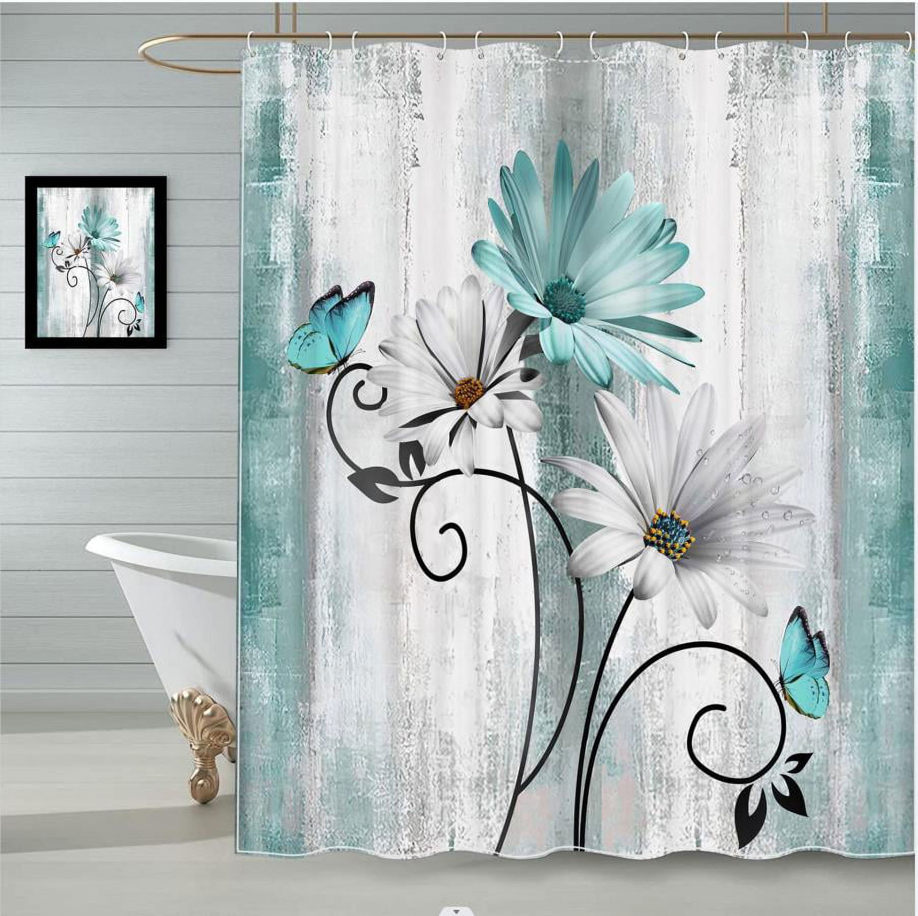 Spring Shower Curtain 70.87*70.87Inch Waterproof Shower Curtain Spring ...