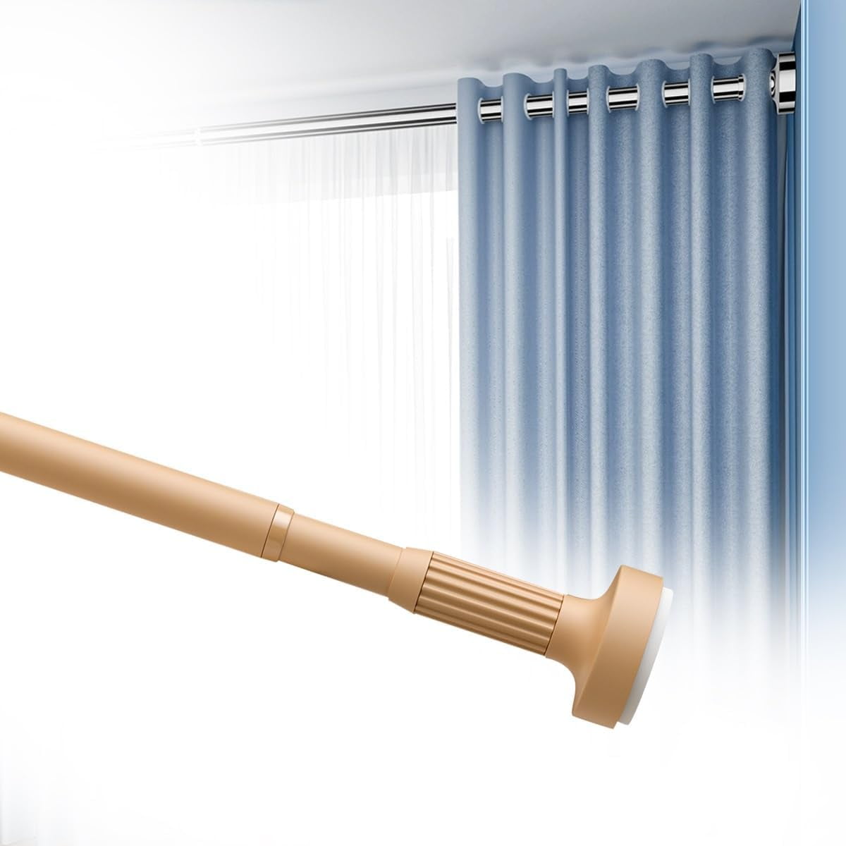Spring Shower Curtain Rod Extendable Tension Pole No Drilling length ...