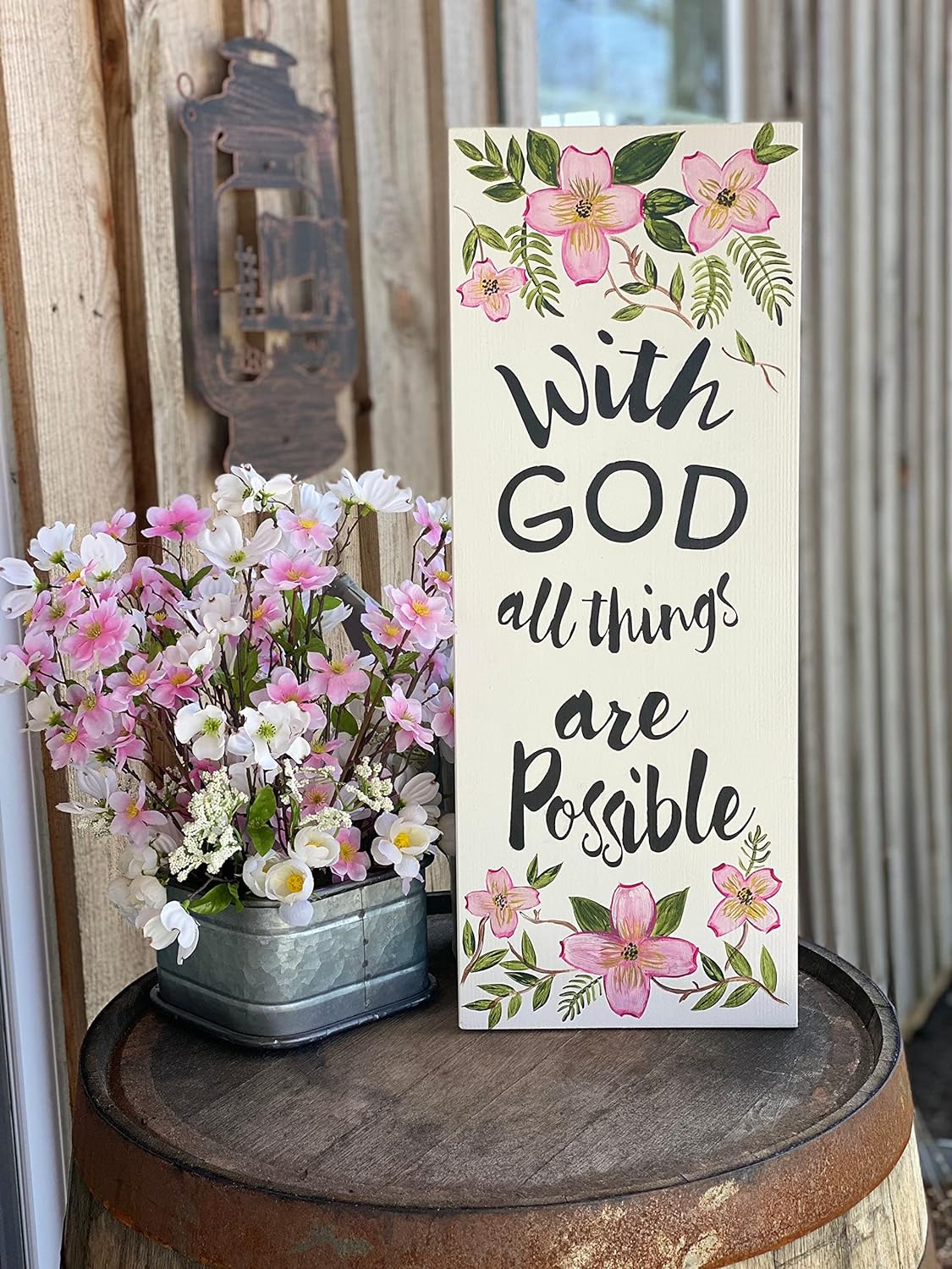 Spring Sign. Spring Decor. Spring Flower Sign. Sign with Scripture Wood ...