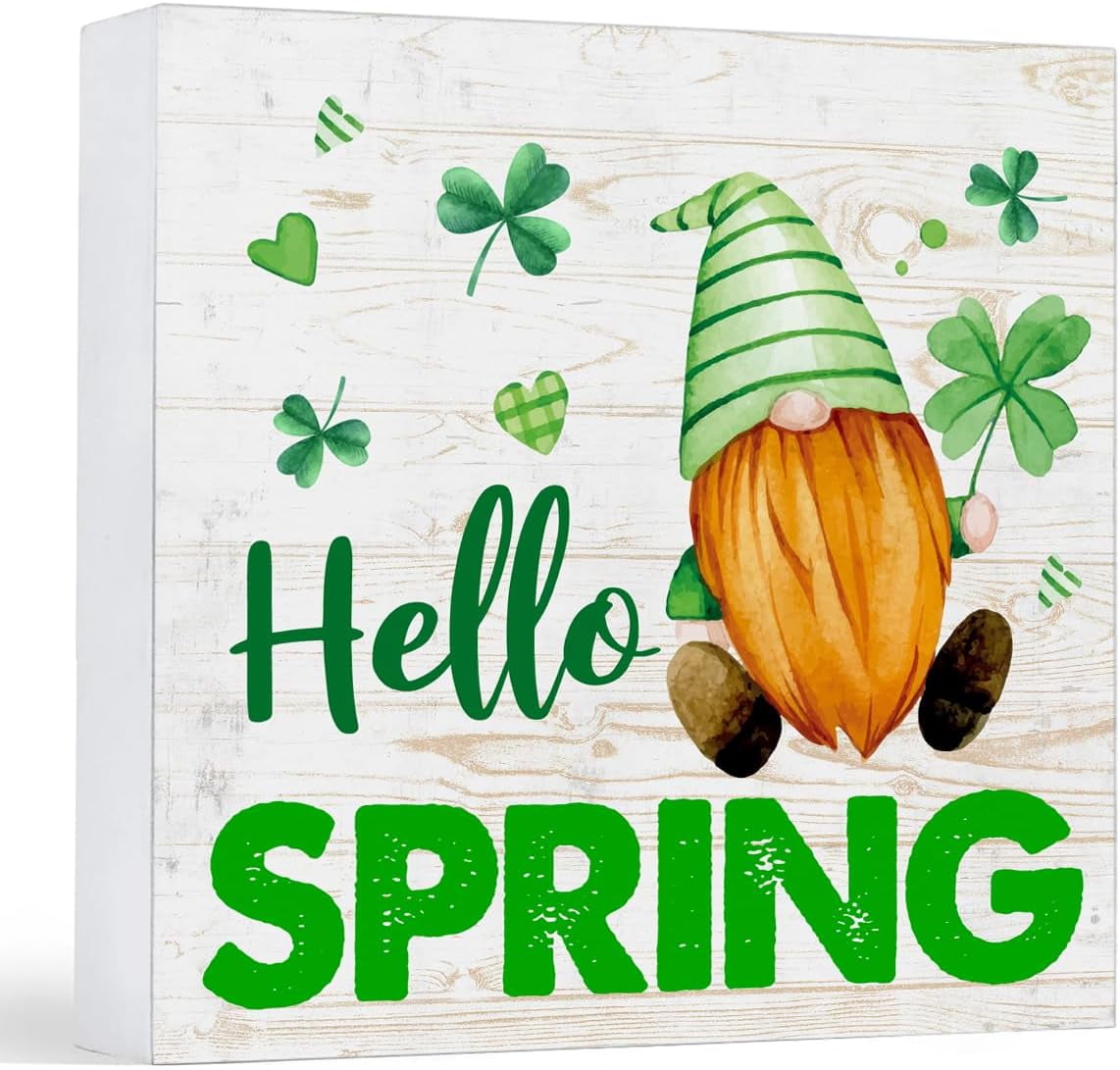 Spring Sign St. Patricks Day Decor Farmhouse Hello Spring St Patricks ...