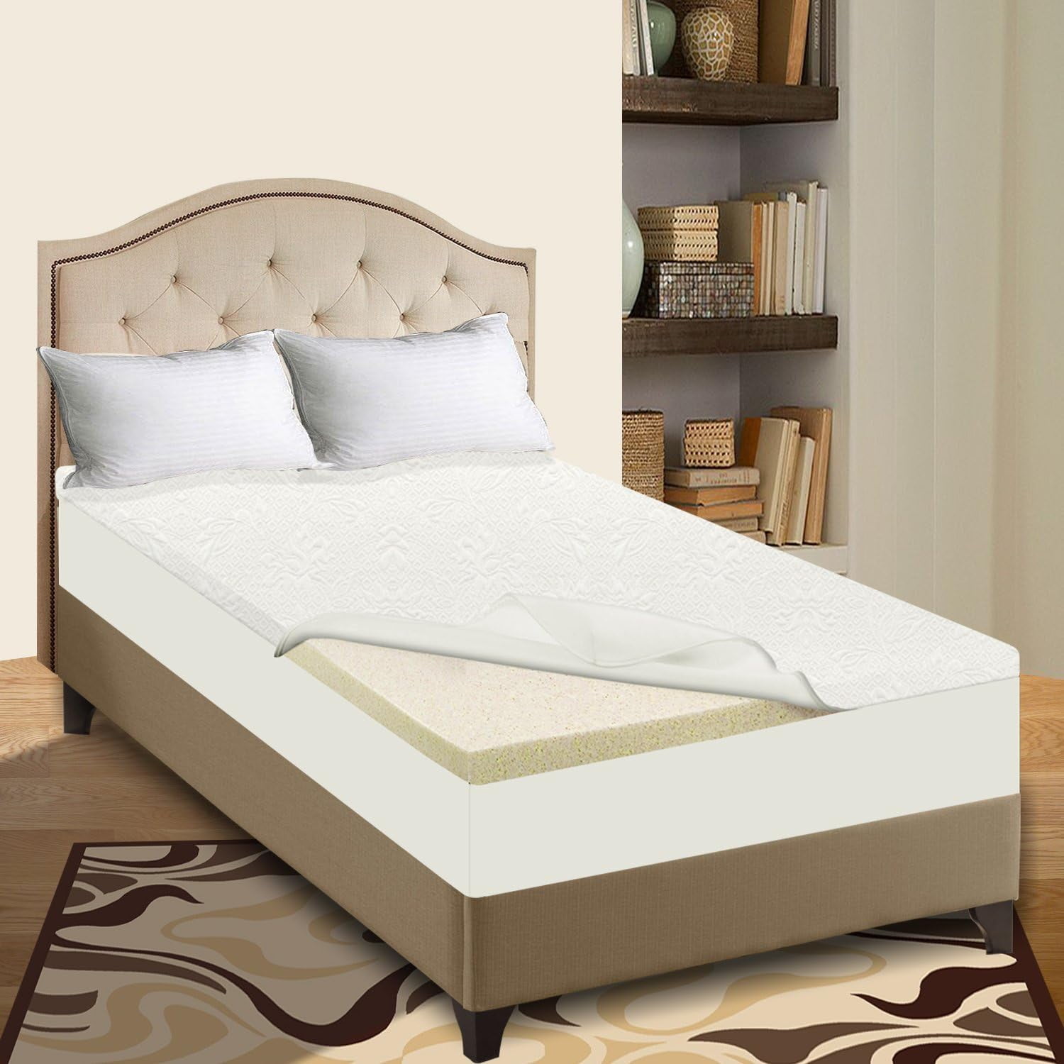 Spring Solution 2-Inch High Density Foam Topper,Adds Comfort to ...