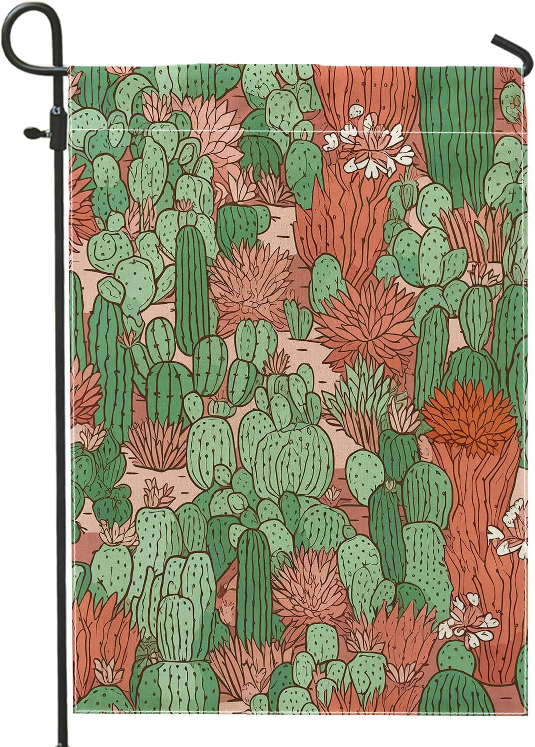Spring Standard Size Garden Flag Cartoon Cactus Southwest Abstract ...